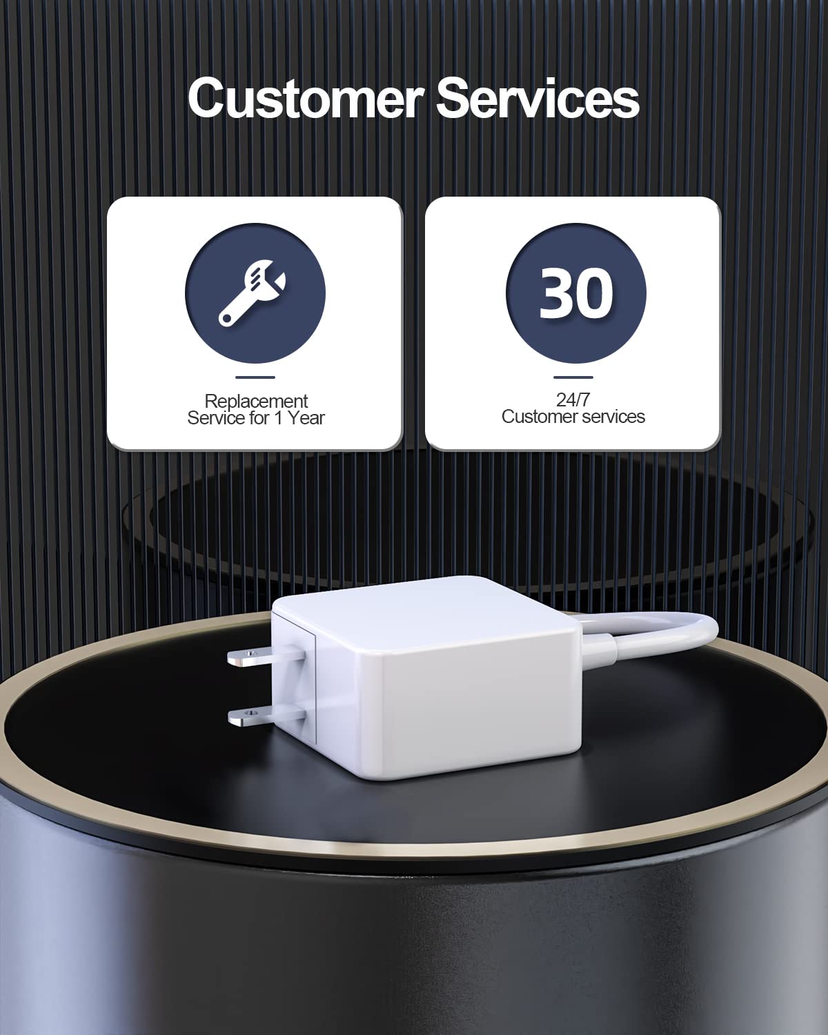 30W AC Charger Fit for Google Nest Audio Smart Speaker Wall Power Supply Adapter Cord