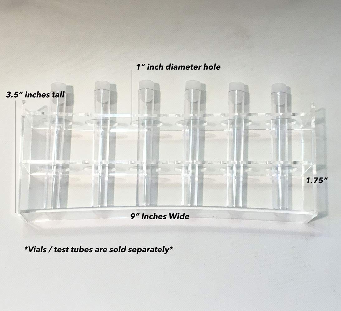 6 Hole Clear Acrylic Plastic Test Tube Bud Vase Spice Rack for Vials Bottles Toothbrush Razor Pen Display Stand