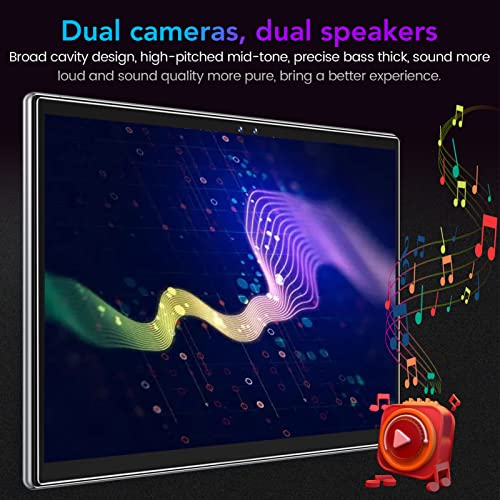 10.1 Inch Tablet, Dual Cameras IPS Tablet MT6592 8 Core CPU 6GB RAM 128GB ROM for Office (US Plug)