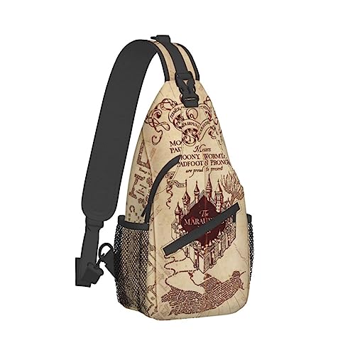 1itt1eHub Beige Sling Bag Sling Backpack Crossbody Chest Bag Daypack for Hiking Travel Women and Men
