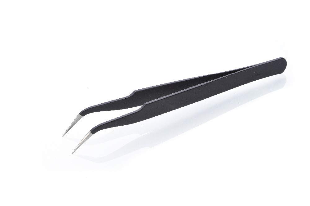 2pcs Tweezers Set Anti-static Stainless Steel for Ingrown Hair Curved Straight Professional Slant Tip &Splinter Tip Remover Tweezer