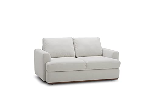 Amazon Brand – Rivet Modern Loveseat Sofa with Underseat Storage, 63.8"W, Chalk