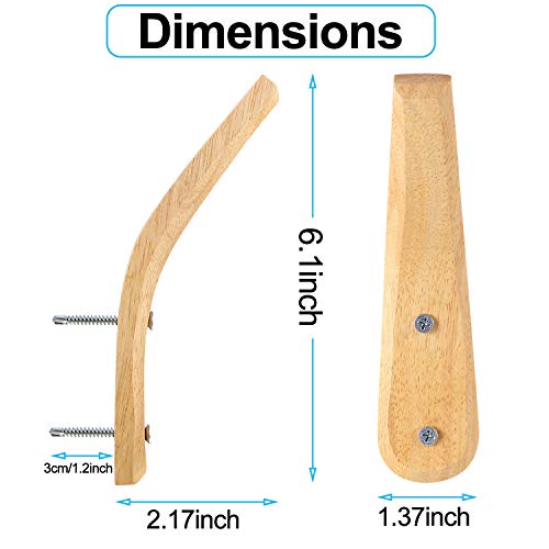 4 Pieces Wooden Coat Hooks Wall-Mounted Natural Wood Wall Hanger Simple Modern V Shape Wall Mount Stor (Wood Color)