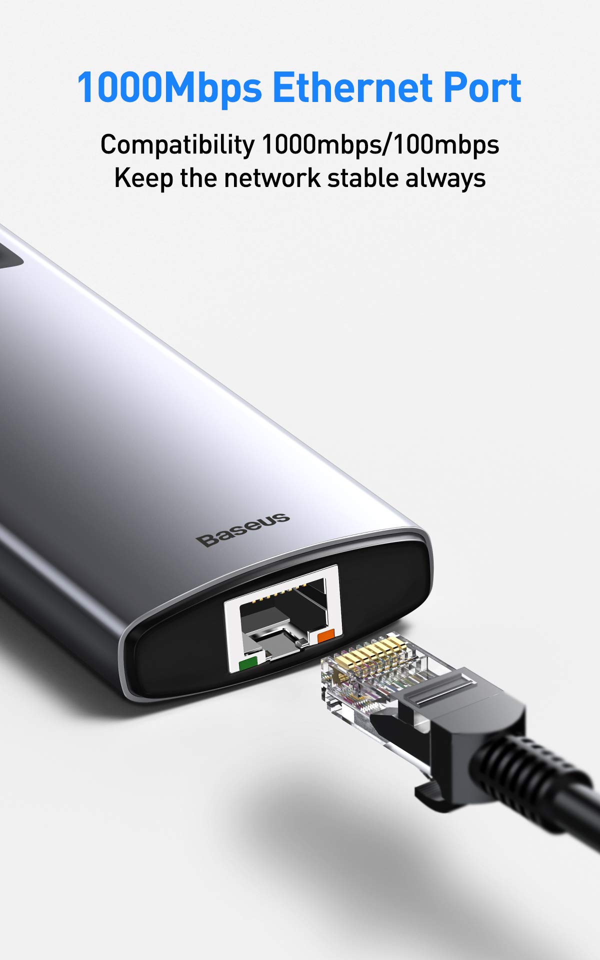 Baseus 6-in-1 USB C Hub, Type C Hub to 4K/30Hz HDMI Adapter with 100W Power Delivery