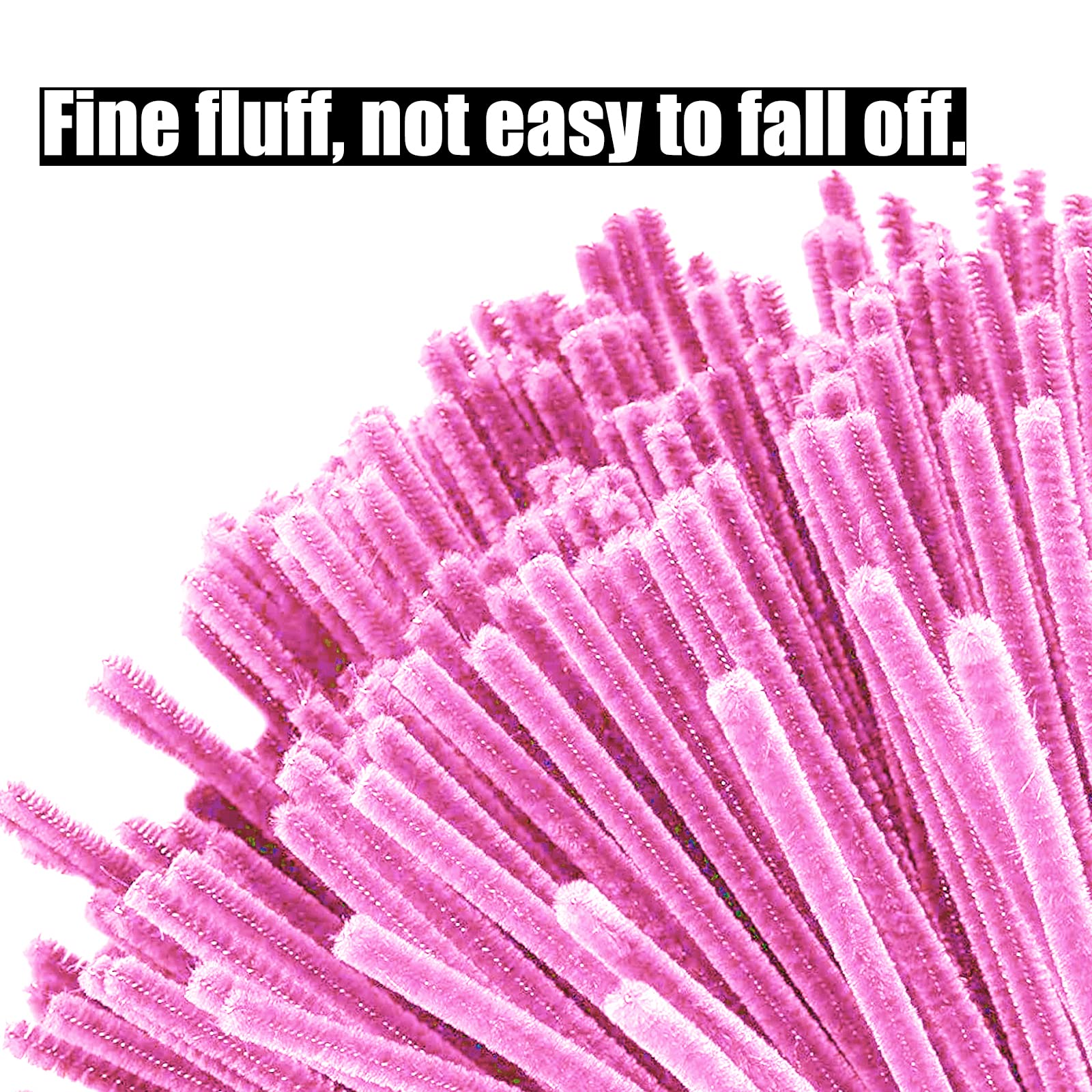 100Pcs Pink Pipe Cleaners,30cmX6mm Pipe Cleaners Craft Chenille Stems for DIY Art Creative Crafts (Pink100)