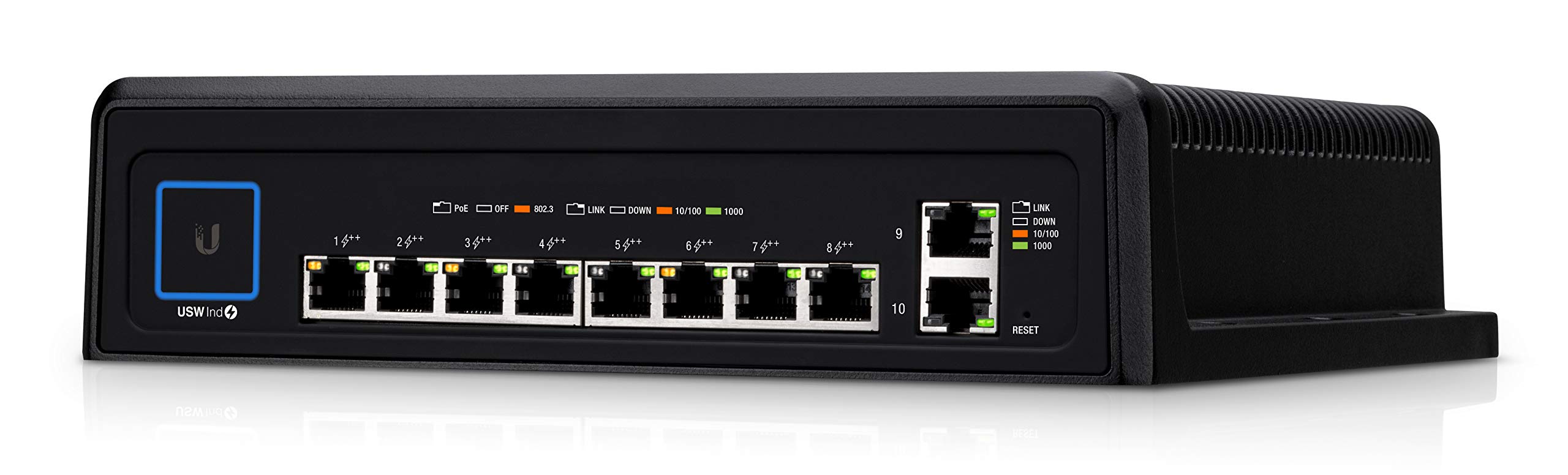 Ubiquiti Networks UniFi Industrial Switch, 10-Port Durable Switch with High-Power 802.3bt PoE++ (USW-Industrial)