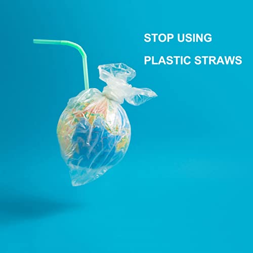 100 Count 100% Compostable Jumbo Smoothie Straws-3/10" Wide X 8 1/2" Long KTOB Biodegradable PLA Colorful Disposable Drinking Straws-Eco Friendly Plant-Based Plastic Milkshake Straws