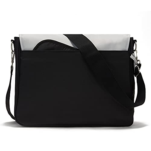 Bellotte Heavy-Duty Messenger Diaper Bag with Changing Pad, Large Capacity Messenger Diaper Bag with Stroller Straps (Grey)