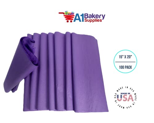 A1 Bakery Supplies Purple Tissue Paper 15' x 20' 100 Sheets Premium Quality Gift wrap tisue Paper
