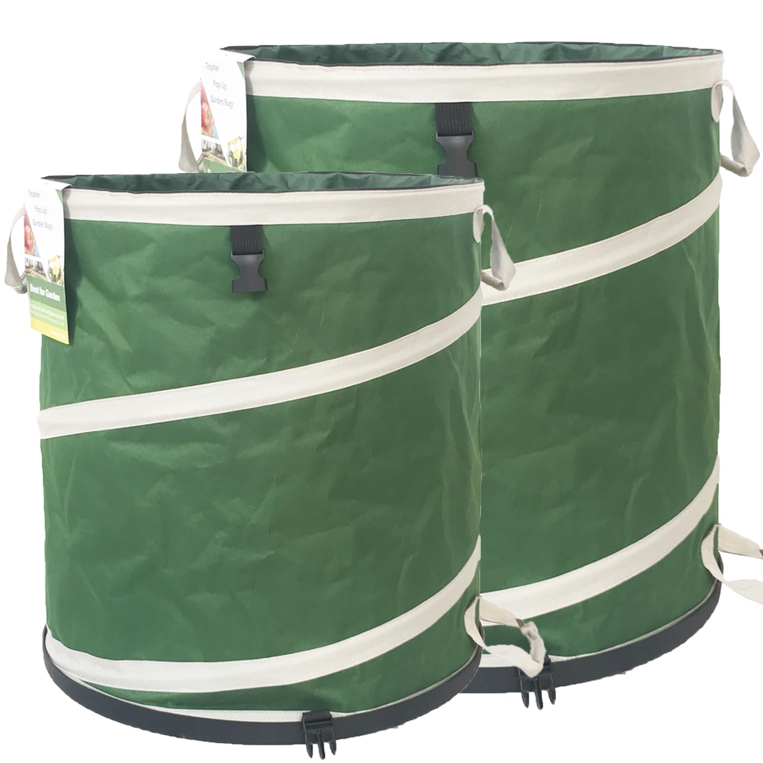 16 Gallon & 24 Gallon Collapsible Trash Can with Solid Bottom Yard Garden Bag for Pop-Up Trash Can,Recycling Bin,RV Camping Waste Bin,Home Laundry Hamper,Yard Waste Bag,Debris Bag,Lawn Grass,Leaf Bags