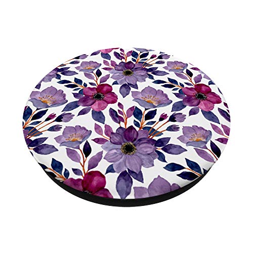 Beautiful Purple Flower Watercolor For Women PopSockets Grip and Stand for Phones and Tablets