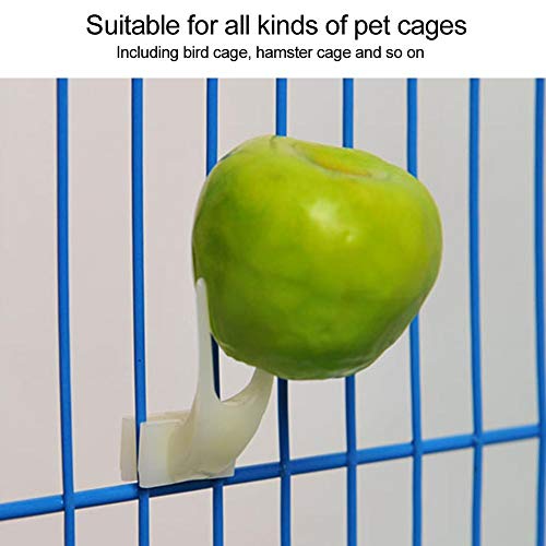 50Pcs Birds Fruit Fork Plastic Birds Food Holder Feeder Device Pin Clip Feeding On Cage for Budgie Canary Small Animals (Bird Fruit Fork)