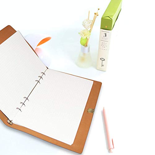 A5 Leather Binder Notebook, Langtor PU Journal Writing Notebook Diary Replaceable paper, Fine Soft PU Leather + Metal binder + Quality Paper - 100gsm, Size: 5" X 8.3", 160 Pages (Black)