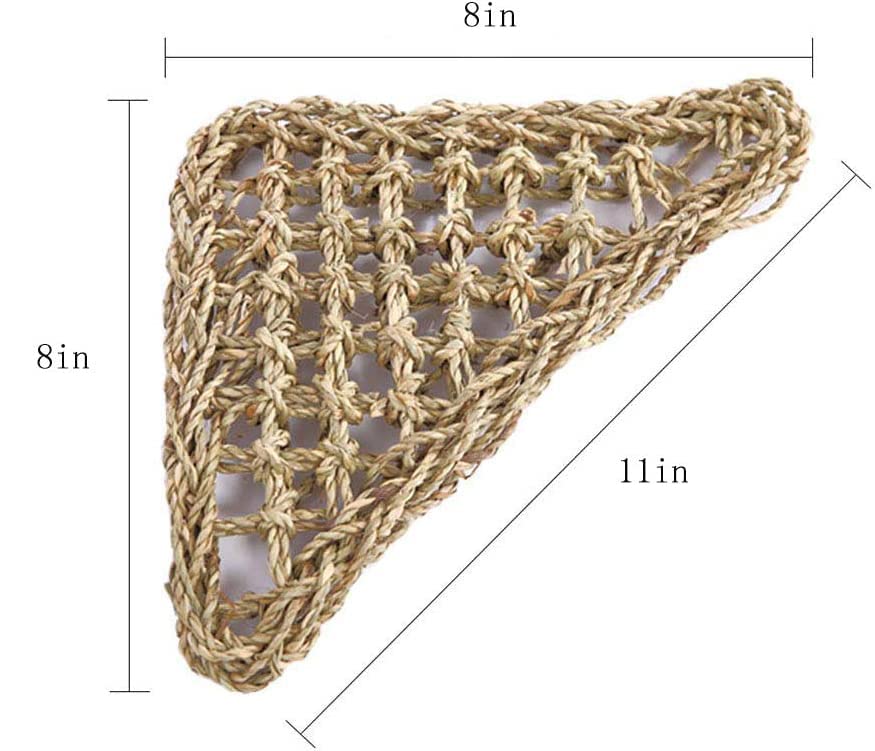 2 Pack Reptile Lizard Bearded Dragon Hammock,Reptile Lounger,100% Natural Grass Fibers Hammock Bed for Bearded Dragons, Geckos, Iguanas, Hermit Crabs (Triangular + Rectangle)
