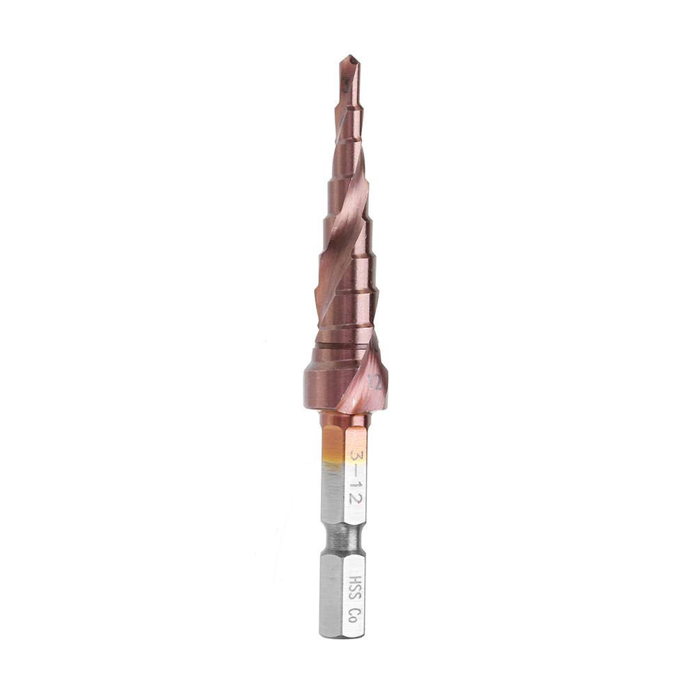 3pcs M35 Cobalt Step Drill Bit 3-12/4-12/4-20mm Step Drill Cutter 1/4 Inch Hex Shank