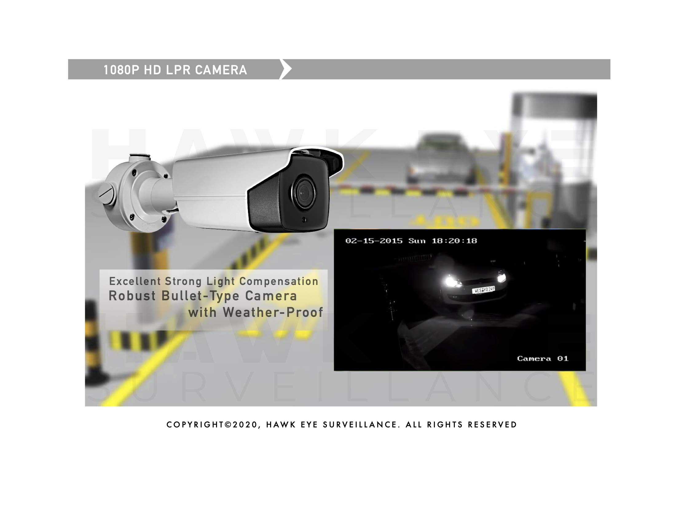 2MP License Plate Recognition Camera - Smart IP PoE Motorized VF 2.8-12mm Lens Bullet for License Plate Capture, Exterior Compatible with Hikvision DS-2CD4A26FWD-IZS