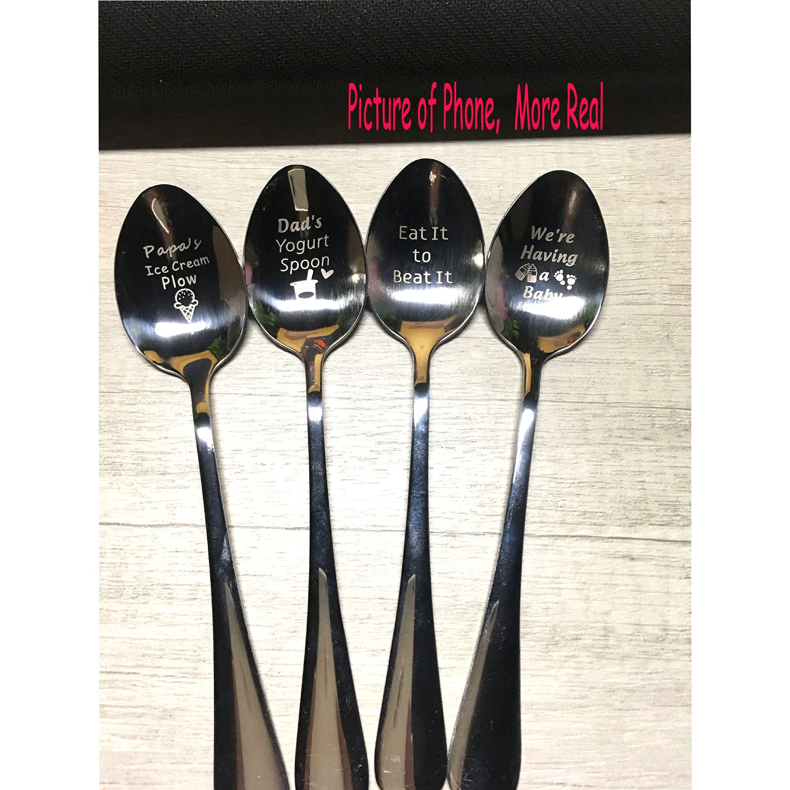 KEYCHIN Pregnancy Quotes Gift Pregnancy Reveal Spoon Announcement Husband Gift You're Going To Be A Daddy Engraved Stainless Steel Spoon for New Dad (Having a Baby spoon)