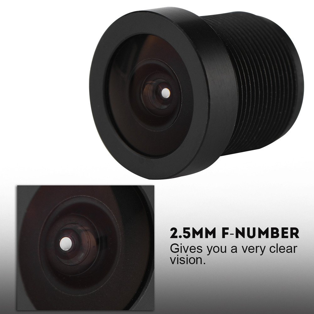 2.1mm Camera Lens, 150° Wide Angle HD IP Camera CCTV Lens for 1/3'' & 1/4'' CCD Chips Support Night Vision, 24-Hour for Security Surveillance Default