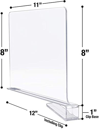 OMFMF 2 Pack Acrylic Closet Shelf Dividers,Great Organizer for Clothes, Linens, Purse Separators, Versatile for Closets, Kitchen Cabinets, Bedroom (2 Pack)