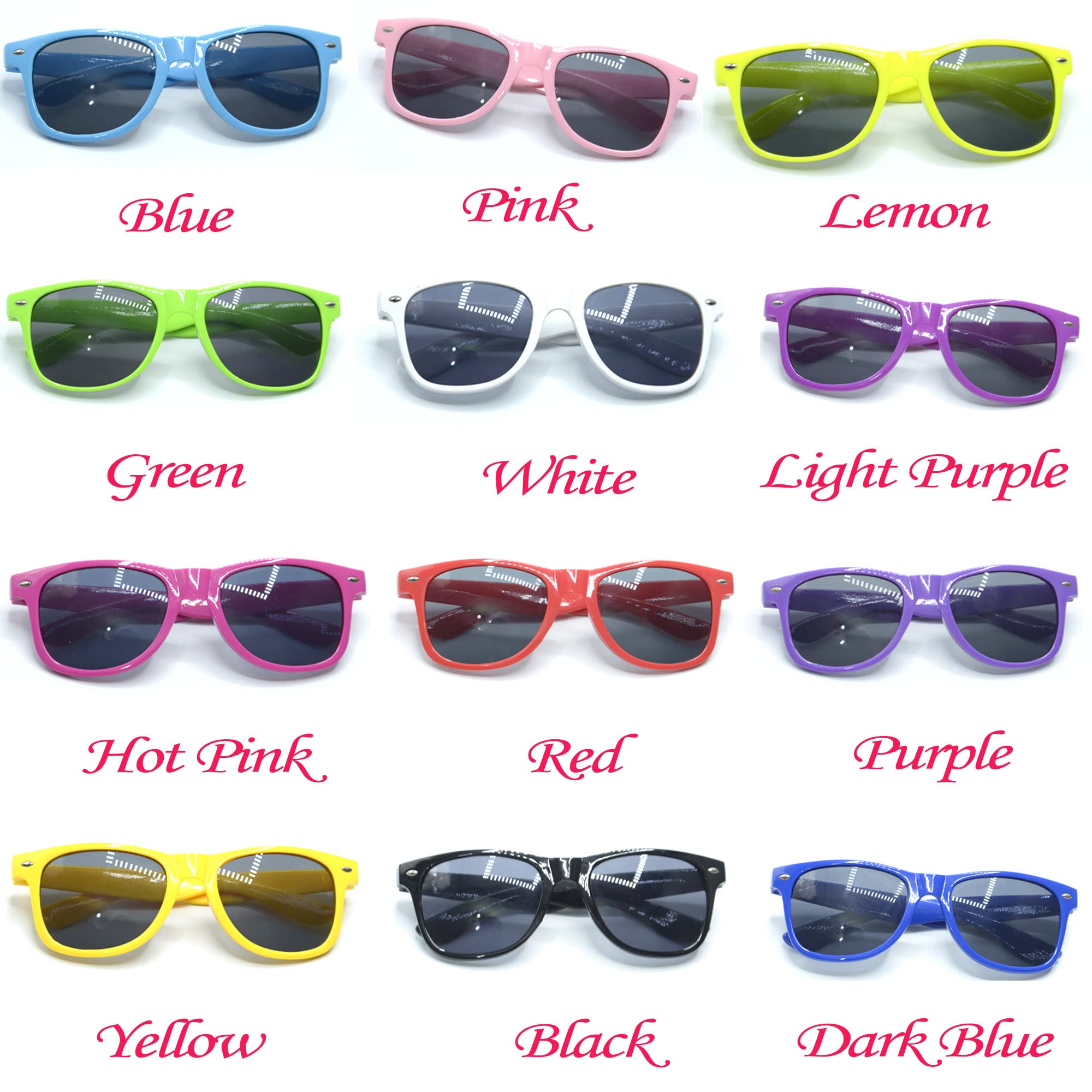 100pc Personalized Wedding Sunglasses Bulk for Guests Party Favors,Custom Personalized Logo Sunglasses Womens Men,Wedding Bridesmaid Sunglasses Gifts,Bachelor Party Favors Set (Mixed)