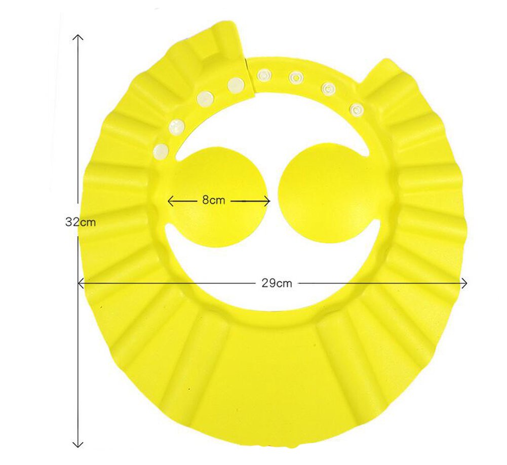 3PCS Soft Adjustable Bath Accessories Shampoo Shower Cap Hat with Earmuff Cover Hair Washing Shield Hat Hair Cutting Protector for Baby Kids Toddler Children(Color Random)