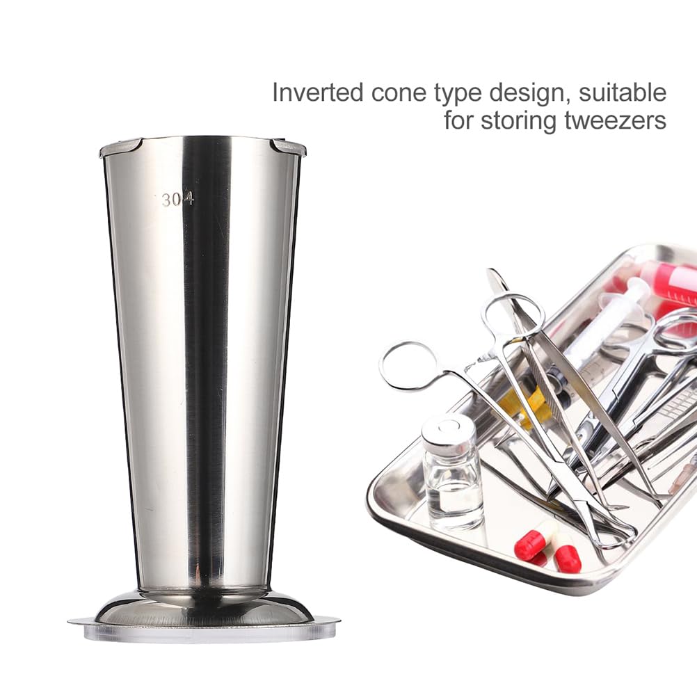 Scicalife Stainless Disinfection Case, Forceps Jar Stainless Steel Forceps Instruments Tweezers Holder Tube for Tattoo Cotton Ball Gauze Tampon(9cm)