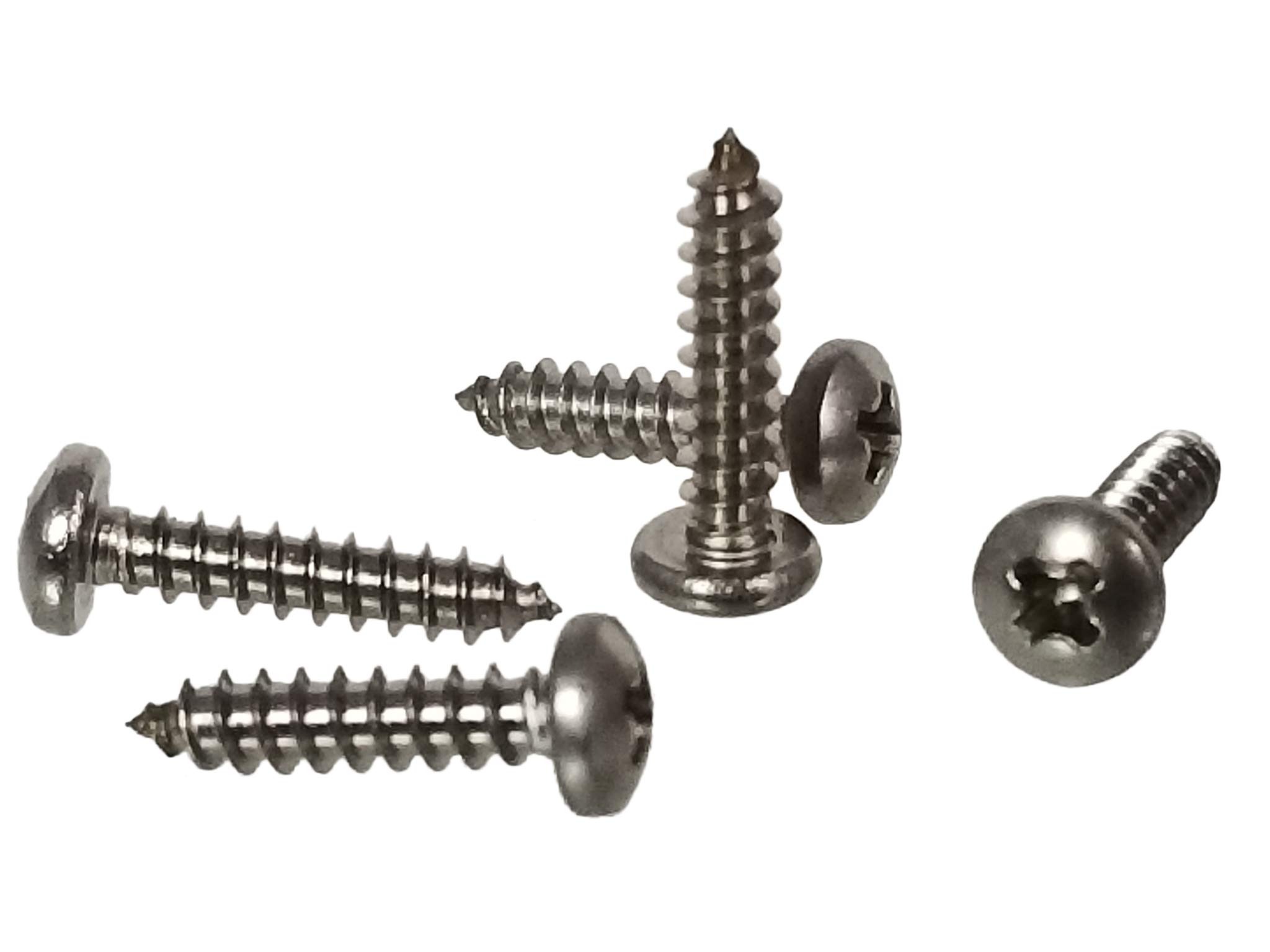 100pc. #2 x 1/2" Stainless Steel Phillips Round-Head Wood Screws