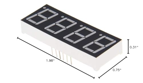 Bettomshin 5Pcs LED Digital Tube Common Anode 12 Pin 4 Bit 1.98 x 0.75 x 0.31inch(LxWxH) 0.56" Red Display Digital Tube 5641BH