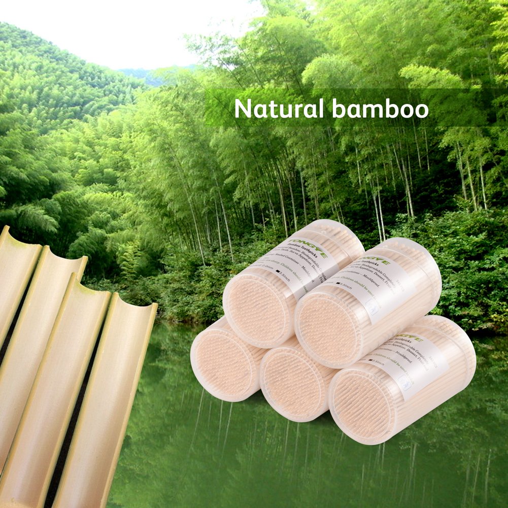 340 PCS Bamboo Toothpicks 3.5 inch, Ornate Kokeshi Style Tooth Picks, Round Toothpicks wood, Long/Large Wooden Toothpicks, Small Skewers for Appetizer, Cocktail Olives, Cupcake Toppers, Cake Testing.