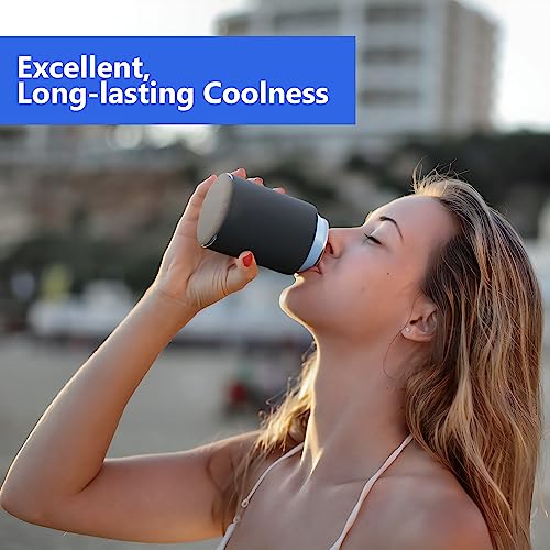 25 Pack Black Blank Can Cooler Sleeves, Customizable Bulk Sublimation Can Coolers, Extra-Thick Collapsible Drink Insulator Sleeve, Beer Can Coolers for Party Beverages, PartyPrints