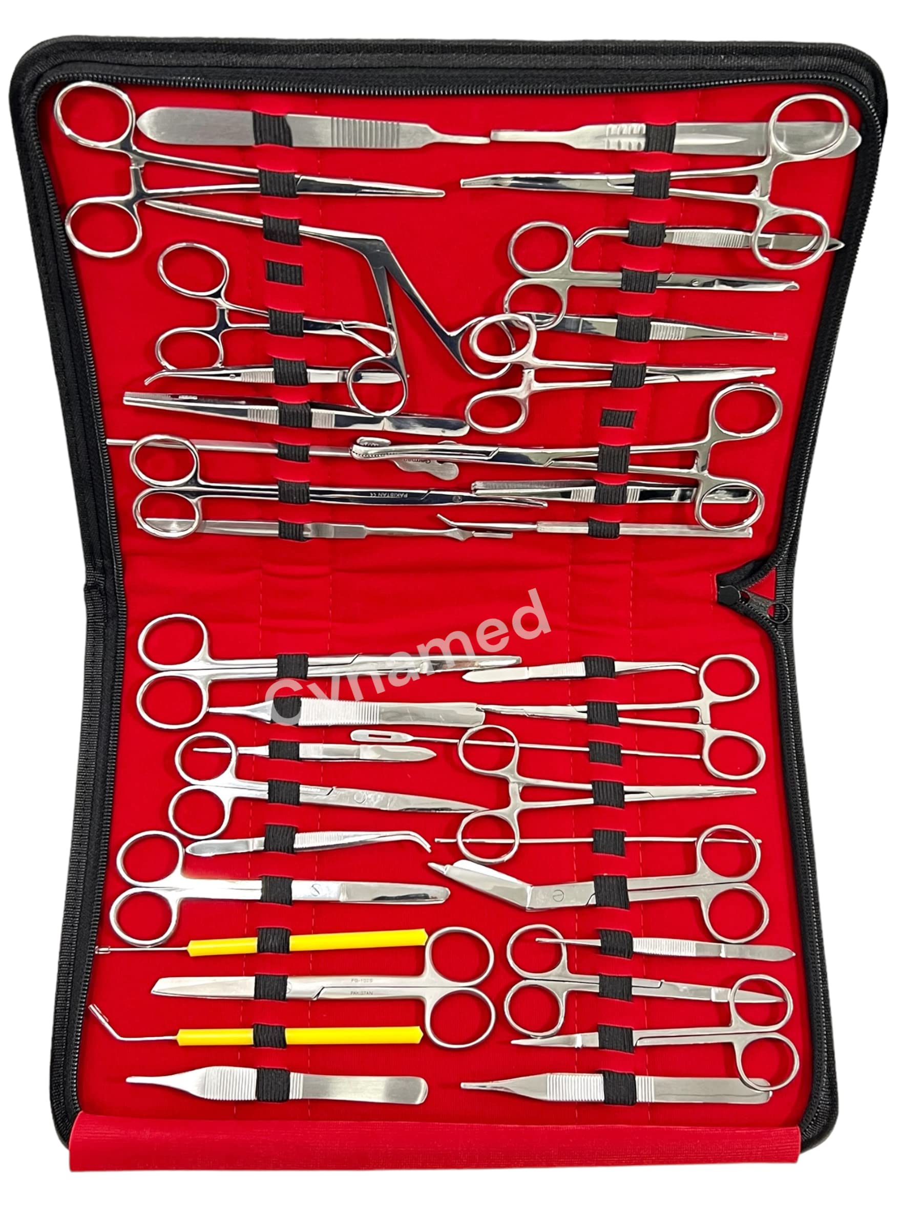 157 Pcs Advanced Dissection SET For Anatomy & Biology Students With 1 SCISSORS ! FORCEPS ! HEMOSTAT-! Blades - Case - Lab Veterinary Botany Stainless Steel Set For Frogs Animals etc