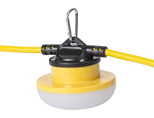 Bergen Industries GL100182LED 100 Foot Temp Light Stringer Integrated LED Lights 18/2AWG 15A Male and Female Plugs 16,000 LUMENS , Yellow