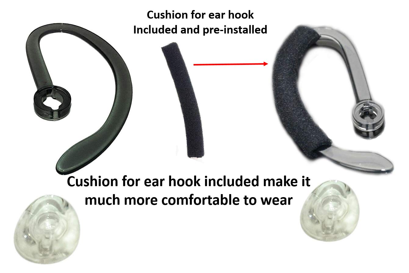 3X Same Size Replacement Earbuds Ear Tips + Ear Hook Loops + Foam Spare Fit Kit for Plantronics CS540 Savi W440 W740 W745 WH500 EarLoops EarHook Ear Bud Sleeve Part (Mixed L/M/S)