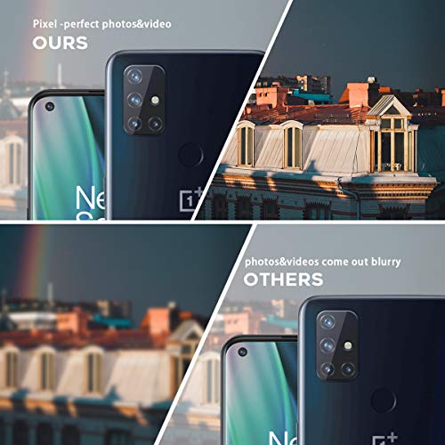 Orzero (5 Pack) Compatible for OnePlus Nord N10 5G 3 Pack Tempered Glass Screen Protector+ 2 Pack Flexible Glass Camera Lens Protector, HD Bubble-Free (Lifetime Replacement)
