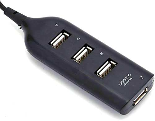 FDBV USB 2.0 Hi-Speed 4-Port Splitter Hub for PC Notebook High Speed Computer (Black)
