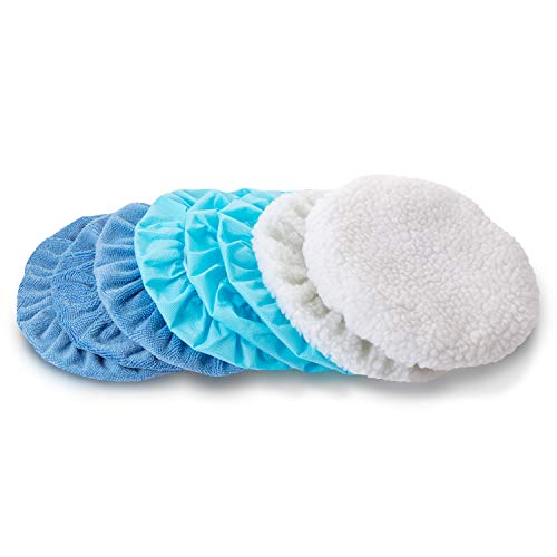 20 Pieces 9 to 10 Inches Buffer Pads Car Polisher Bonnet Orbital Buffer Bonnets Microfiber Bonnet Polishing Bonnet Buffing Pad Cover