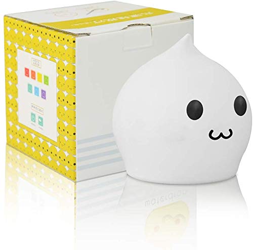 Jhua Dumpling Night Light, Silicone Nursery Nightlight, Cute LED Sleep Lamp, 7-Color Breathing Dual Light Modes, Sensitive Tap Control Gifts for Baby Adults Bedroom