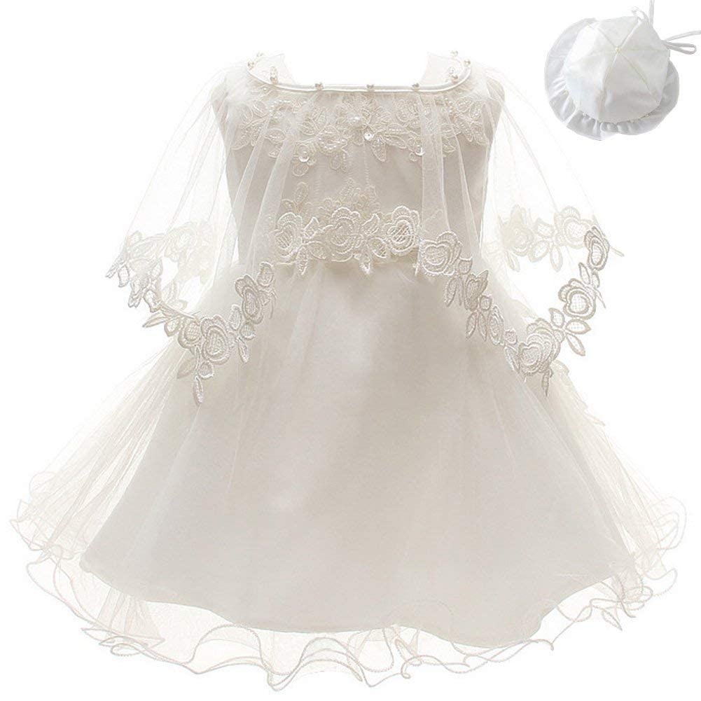3Pcs Set Baby Girl Dress Christening Baptism Gowns Formal Dress
