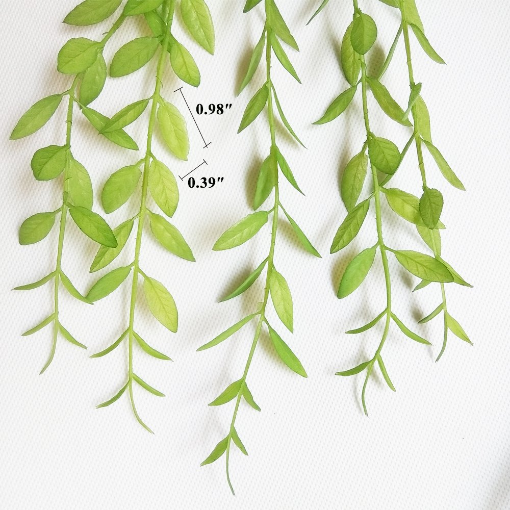 12Pcs Artificial Vines Fake Greenery Garland Hanging Plants With Willow Leaf for Wedding Garden Party Wall Home Indoor Decoration