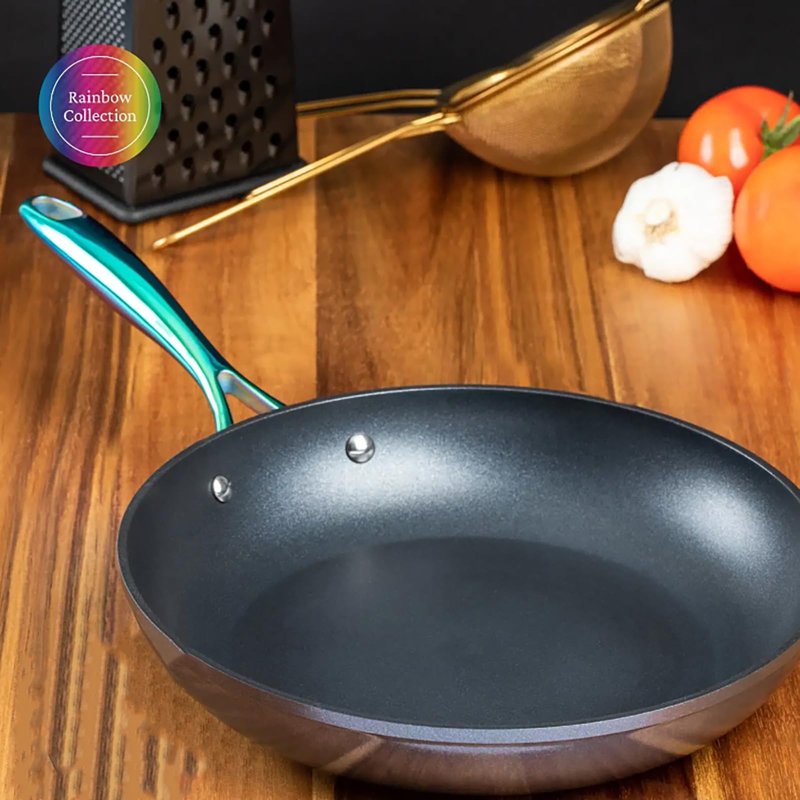 12 Inch Non Stick Rainbow Fry Pan Excellent Durability and Heat Distribution, Ideal for All Cooking Styles Efficient and Versatile Kitchenware