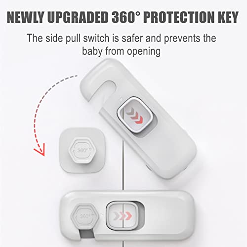5 Pack Child Proof Refrigerator Lock, Fridge, Cabinets, Freezer Door Lock Apply to Max 1"(25mm) Sealing Strip for Toddlers and Kids, No Tools Need or Drill - Grey Updated