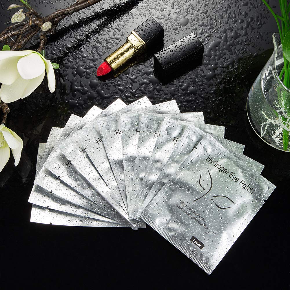 Ocim 100 Pairs Under Eye Pads, Eyelash Extension 100% Natural Hydrogel Patch Lash Gel Pad for Extensions supplies, Beauty Makeup Mask Kit