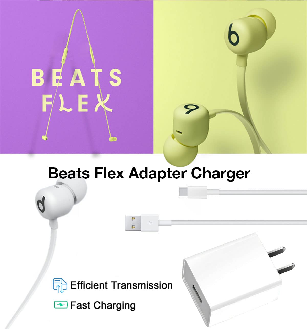 60in USB C Charger Cable for Beats Solo 4,Beats Pill 2024, Studio Buds +, Studio Pro (x Kim Kardashian), Beats Flex,Fit Pro, Wireless Earbuds Headphone Speakers Power Charging Block Cord Accessories