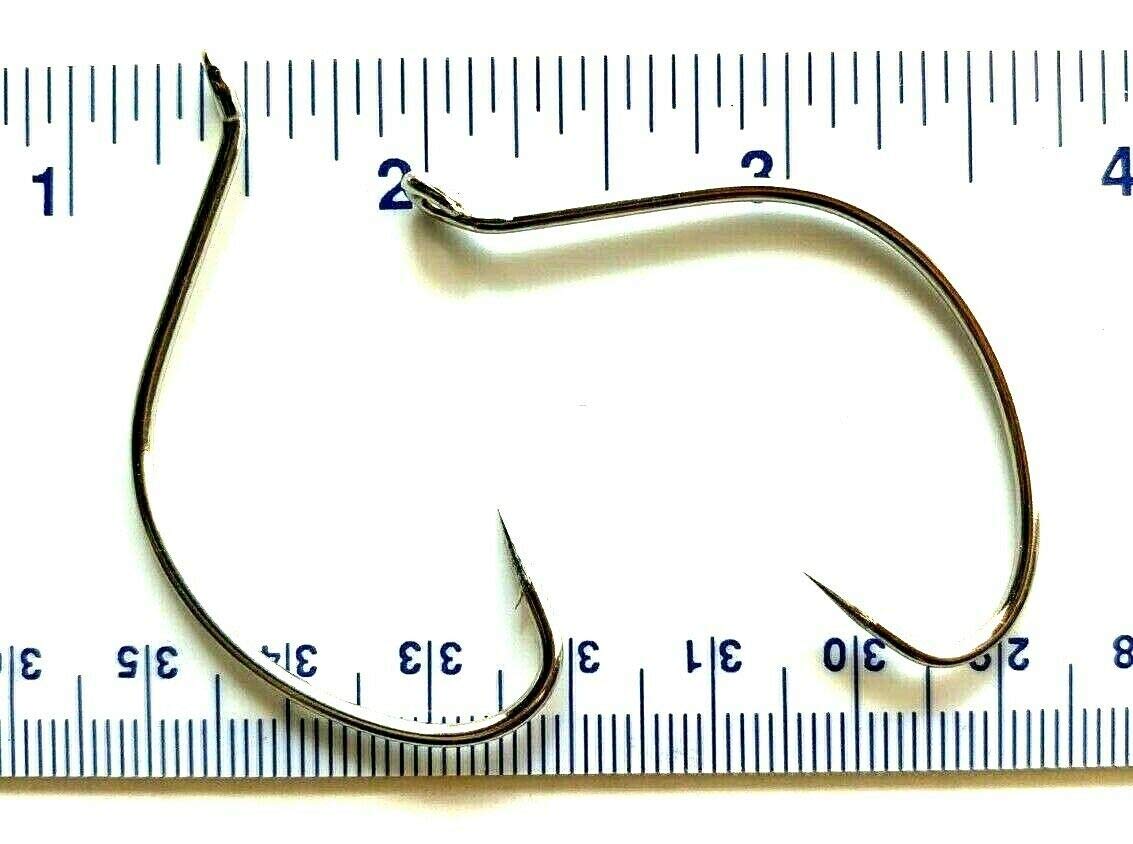 100 Gerry's Tackle 2X Strong Nickel Wide Gap Hollow Point Kahle Hooks Size 5/0