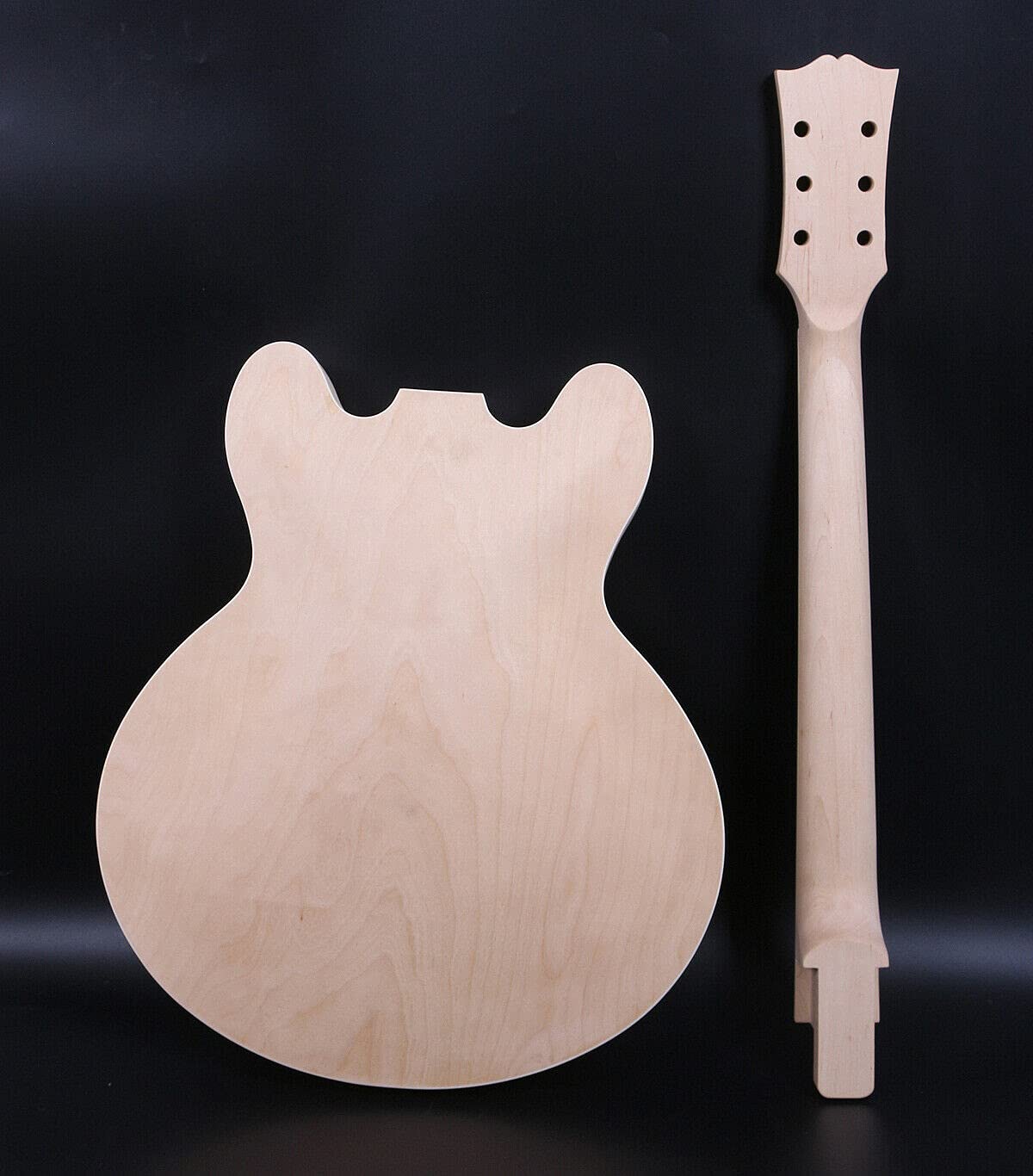 1set Guitar Kit ES335 Guitar neck 22fret 24.75inch Guitar Body Semi Hollow Body With Hardwares