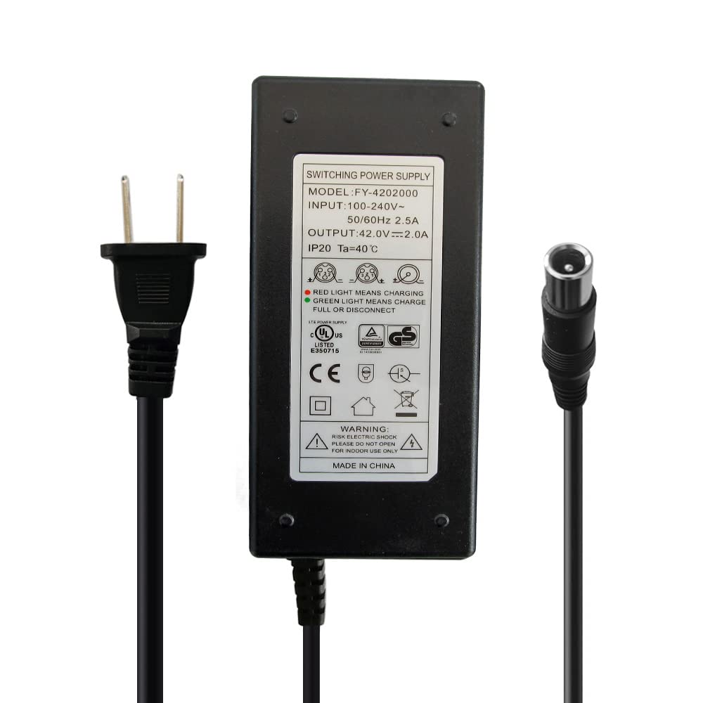 Abakoo 42V 2A UL Power Charger Adapter for Xiaomi M365, Spin, Skip, ES1 ES2 ES4, Bird, Lime, Lime-S