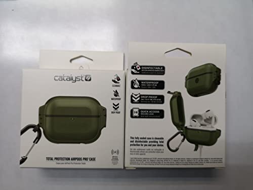 Catalyst Total Protection Case for AirPods Pro 2nd Generation Case - Waterproof, and Shockproof Rugged Full Body Case for AirPods Pro 1 and AirPods Pro 2, Secure Locking System Case with Carabiner