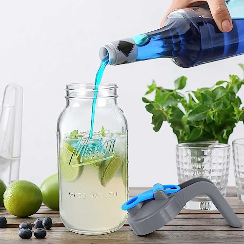 2 Pack 64 oz Sun Tea Pitcher, Half Gallon Mason Jar Pitcher with Wide Mouth Airtight Lid for Ice Tea, Cold Brew Coffee, Fridge Water, Breast Milk, Juices, Leak Proof