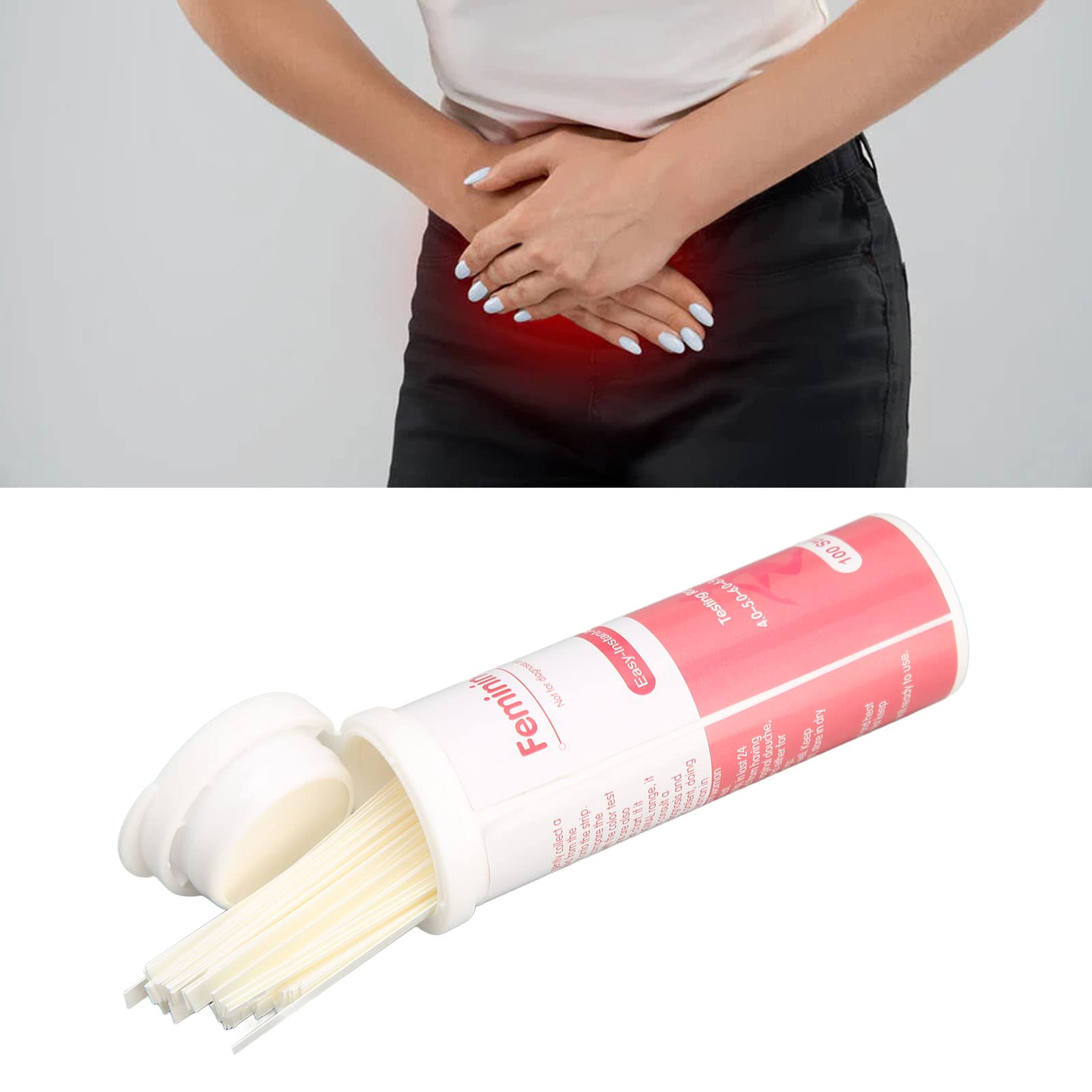 100pcs Feminine PH Test Strips, Bacterial Vaginosis Test for Women, Vaginal PH Test Strips, PH Balance Test Strips Women BV Test Kit at Home