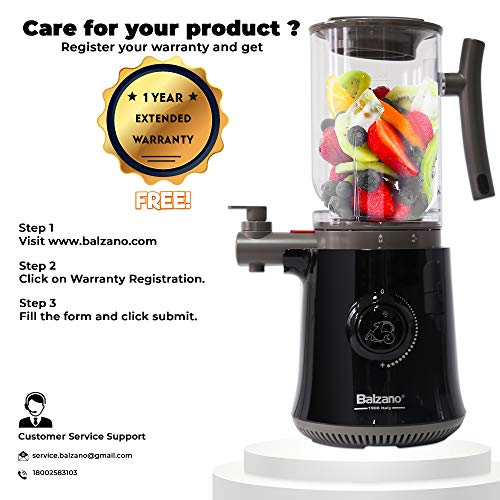 Balzano Yoga Blender/Smoothie Maker/Juicer/Soup Maker with Auto Seed Saperation and Immunity Booster - Black, compact